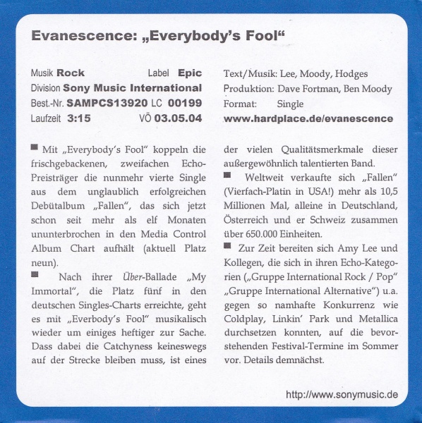 File:EF SAMPCS With German Info Sheet (4).jpg - The Evanescence Reference